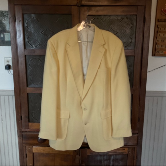 Vintage | Suits & Blazers | Vintage Yellow Sport Coat Jacket 46l | Poshmark